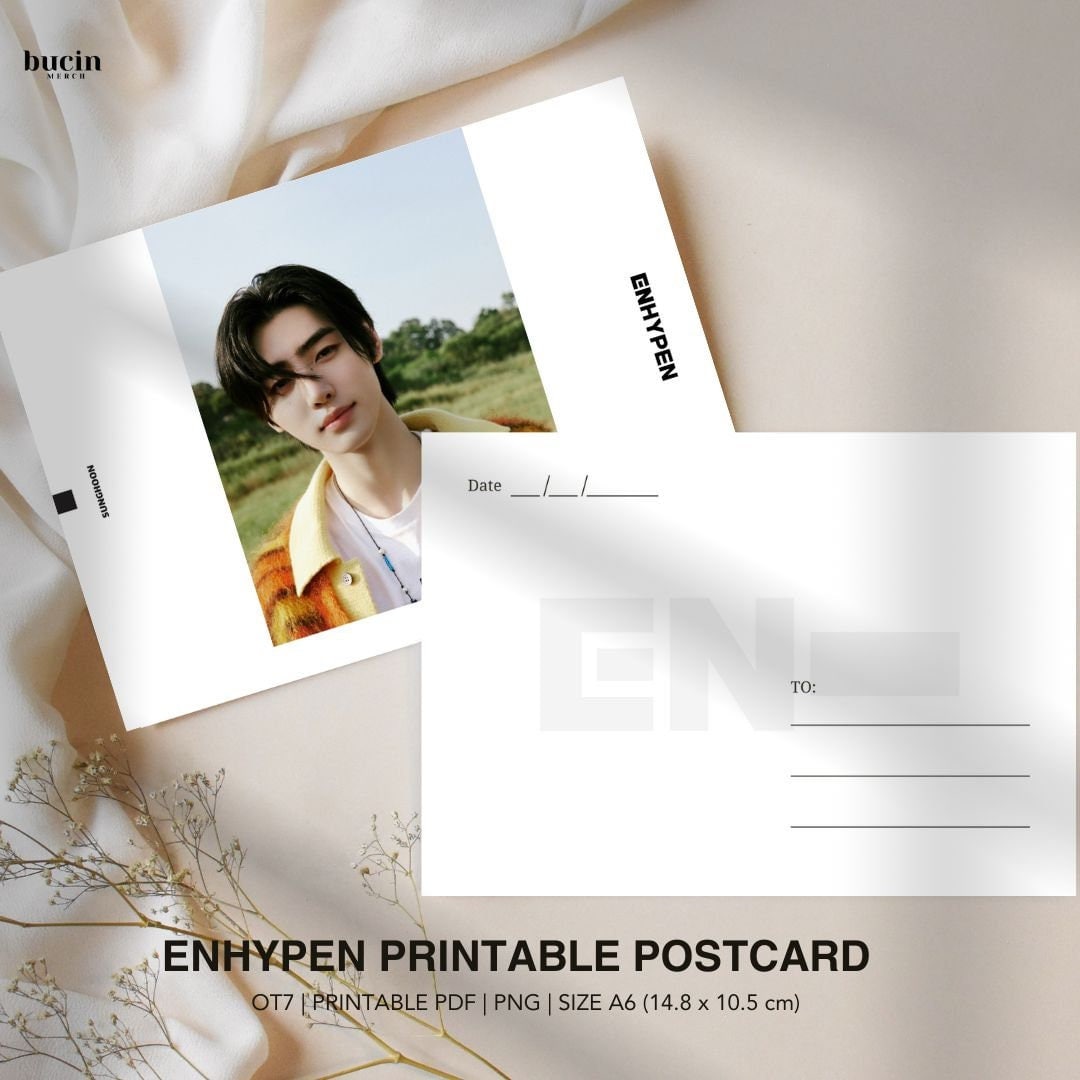 ENHYPEN Printable Postcards ENHYPEN Birthday Card Prints Korean Idol ...