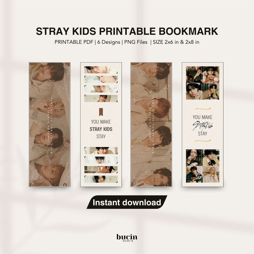 Stray Kids Printable Bookmark SKZ Bookmark Prints Paper Stationery ...