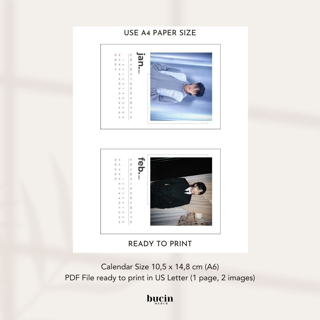 Jungkook Printable Calendar 2024 and Birthday Card BTS Jung Kook Golden ...