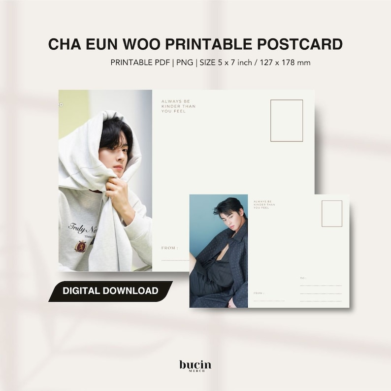 Cha Eunwoo Printable Birthday Card Astro Cha Eunwoo Greetings Card ...