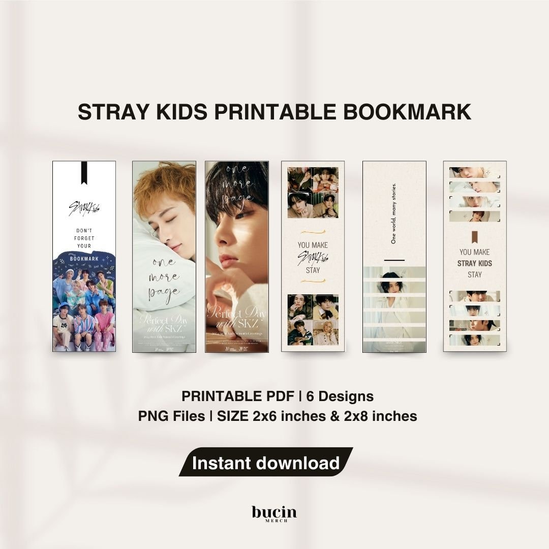 Stray Kids Printable Bookmark SKZ Bookmark Prints Paper Stationery ...