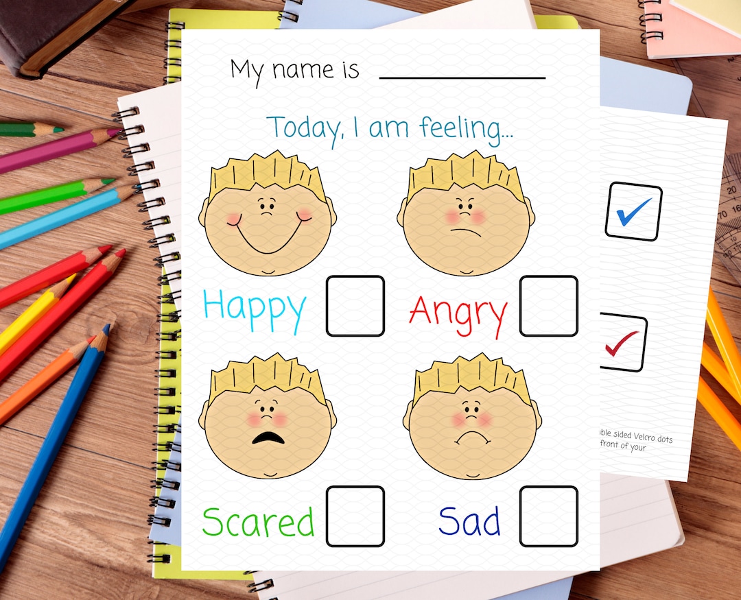 Daily Feelings Chart, BOY, Emotions, INSTANT Download, Printable ...
