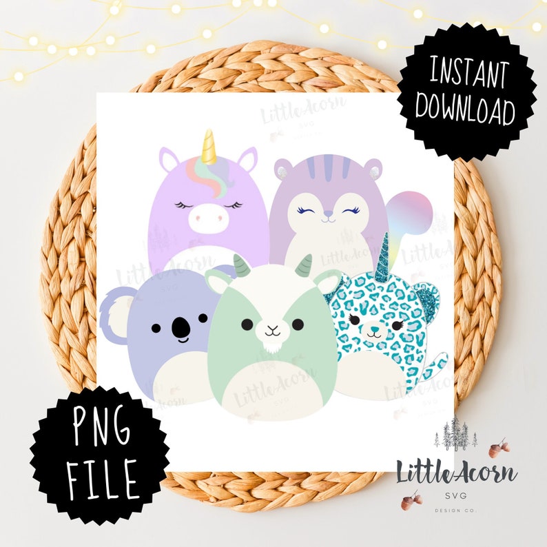 Squish PNG Print Then Cut, Instant Download Squishy, Purple, Animals ...