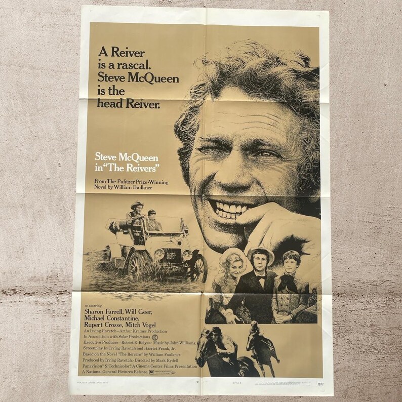 Original 1969 Steve Mcqueen "the Reivers" Style-b Movie Poster! - Etsy