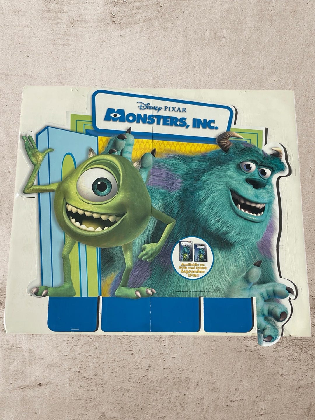 Unused 2001 Disney Pixar 'MONSTERS, INC.' Cardboard Stand Display! - Etsy