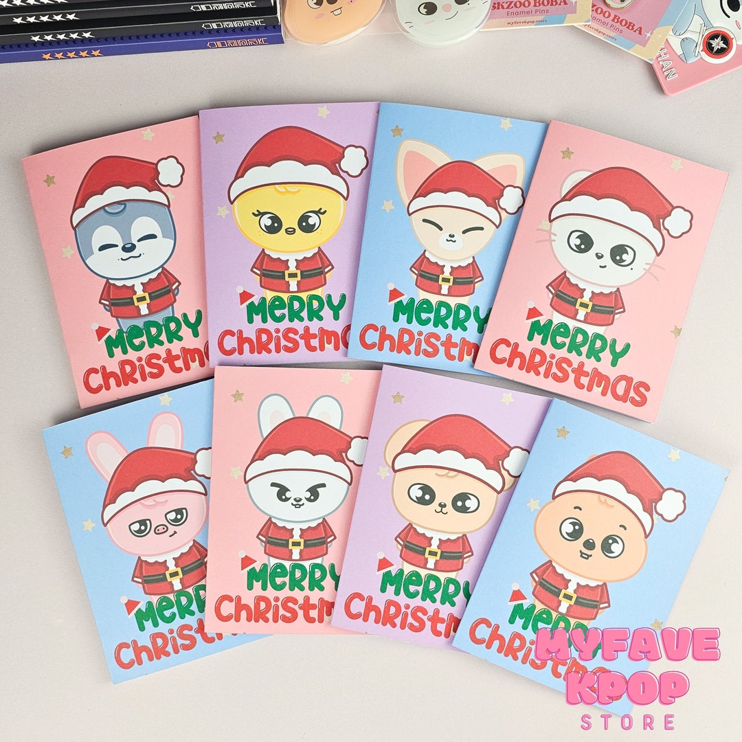 Stray Kids Skzoo Christmas Card With Envelope option to Include Personalized Message Gift for ...