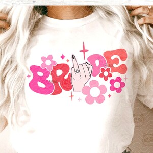 Bride Middle Finger PNG, Pink Bride Png, Engagement Ring Png, Floral ...