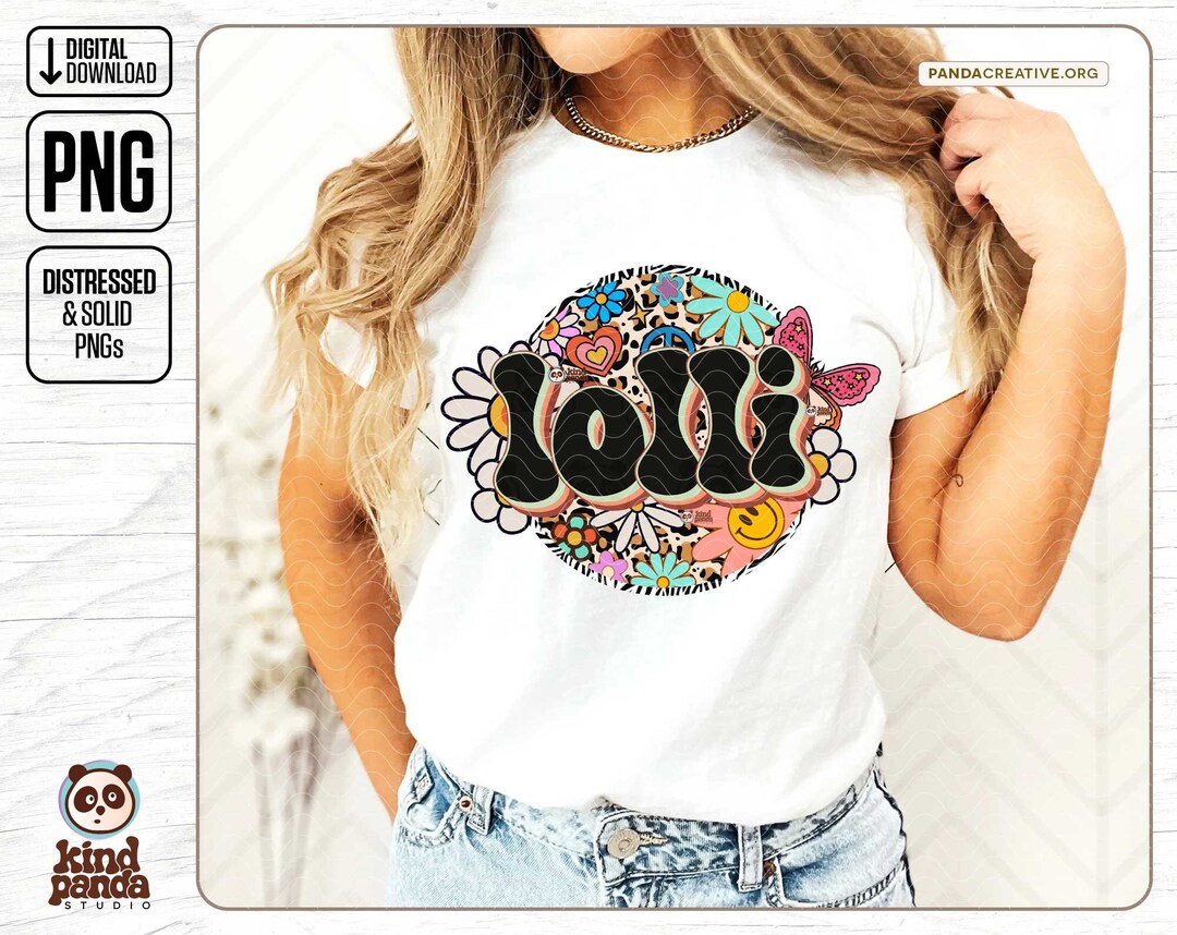 Leopard Print Lolli PNG Sublimation, Retro Floral Lolli Shirt Design, Vintage Lolli Png, Groovy ...