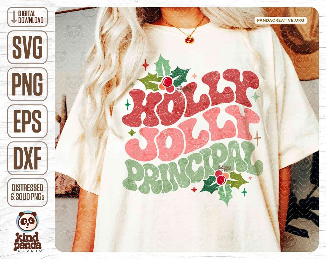 Holly Jolly Principal SVG PNG Retro Christmas Schoolmaster - Etsy