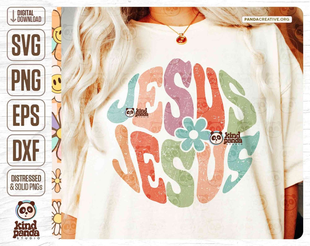 Groovy Jesus SVG PNG, Retro Christian Shirt Design, Aesthetic Religious ...