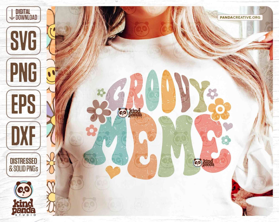 Groovy Meme SVG PNG Retro Grandma Sublimation Floral Granny - Etsy