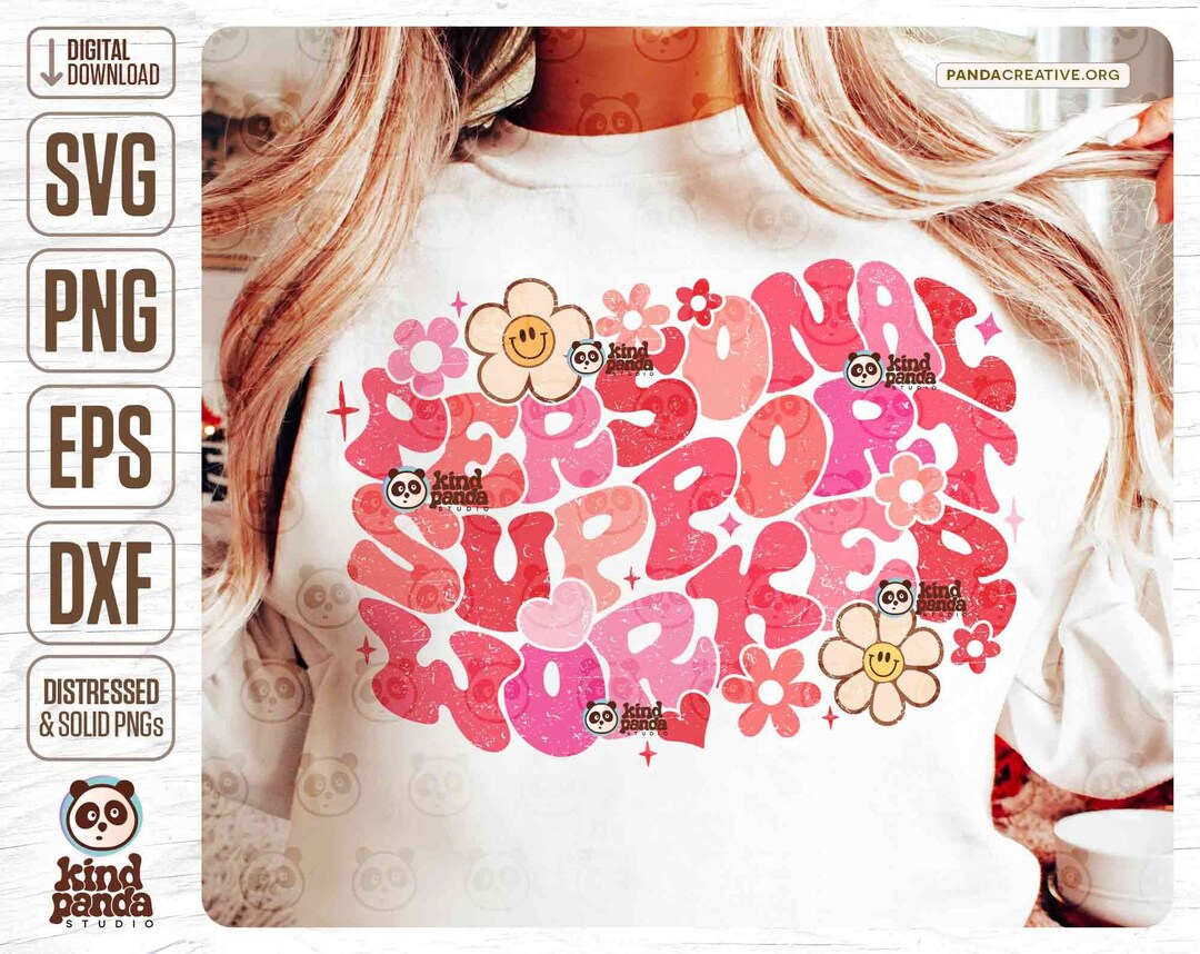 Personal Support Worker, Retro Pink PSW Svg Png, Floral HCSW ...