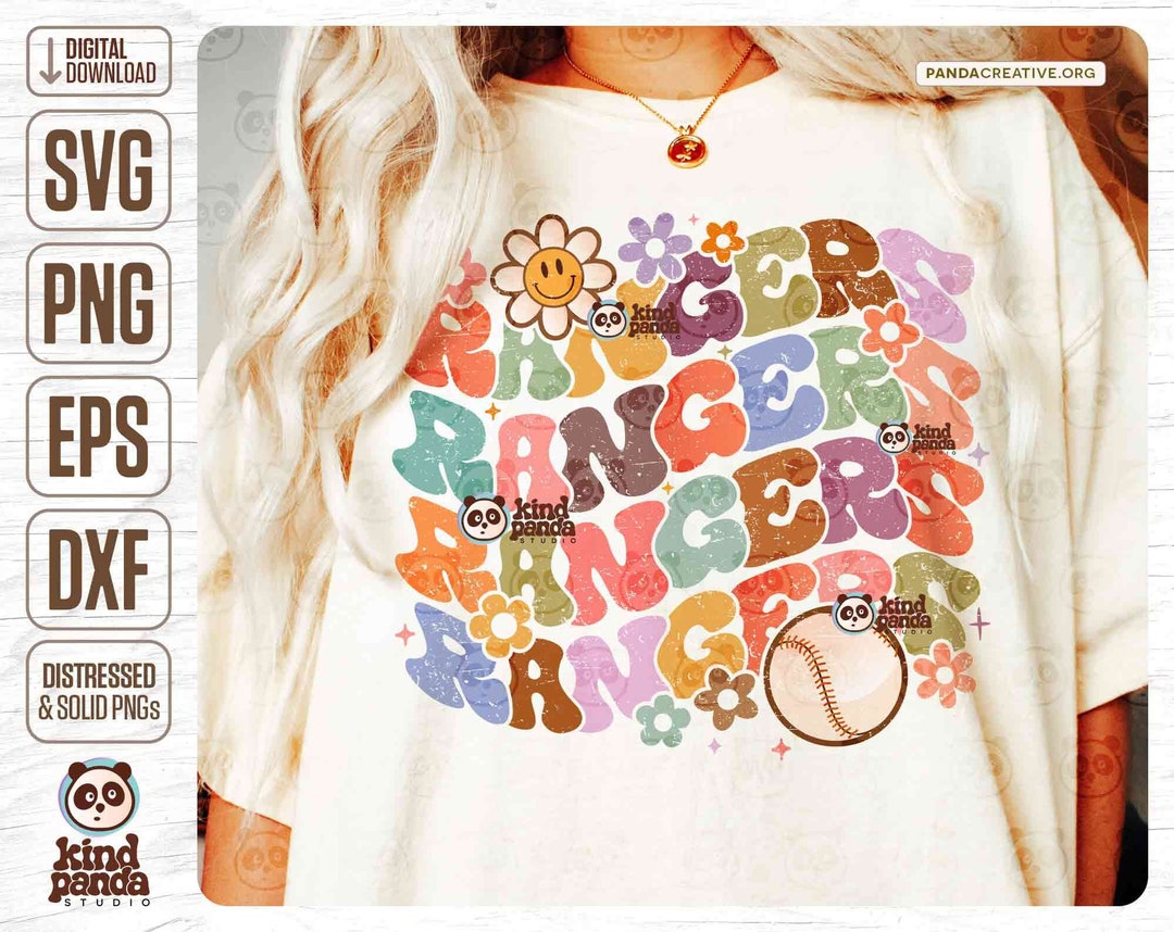 Floral Rangers Baseball SVG PNG, Game Day Shirt Hoodie Design DTF ...
