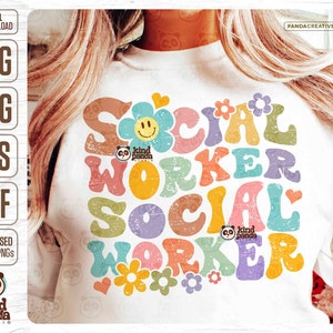 Floral Social Worker SVG PNG Sublimation, Retro Social Services Shirt ...