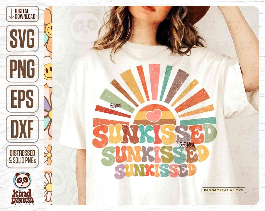 Sun Kissed PNG SVG, Retro Summer Sublimation, Vintage Beach Shirt Cut ...