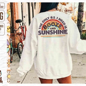 Retro Booze and Sunshine PNG, the Only B.S. I Need Is, Summer Png ...