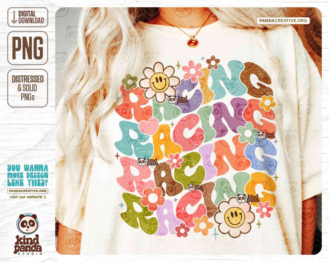 Retro Floral Racing PNG Groovy Racing Sublimation Vintage - Etsy