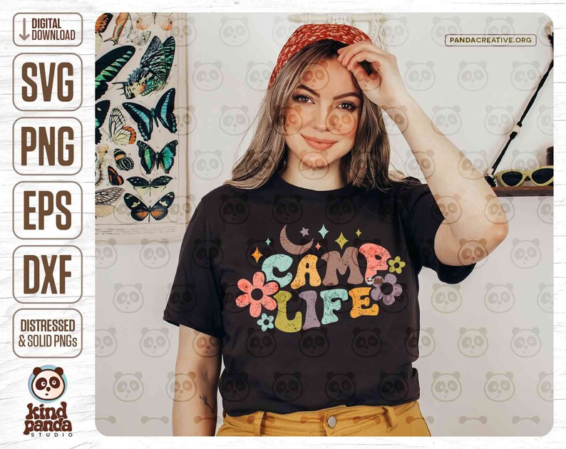 Floral Camp Life SVG PNG Sublimation Groovy Happy Camper - Etsy