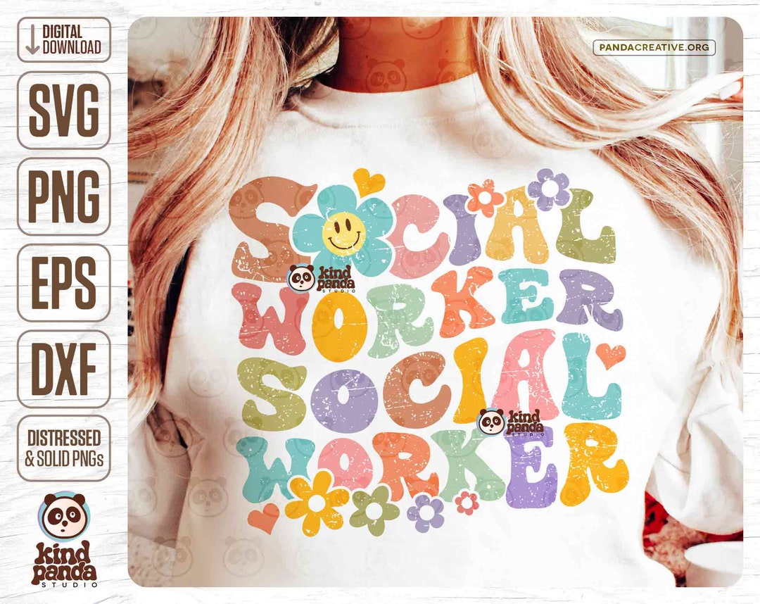 Floral Social Worker SVG PNG Sublimation, Retro Social Services Shirt ...