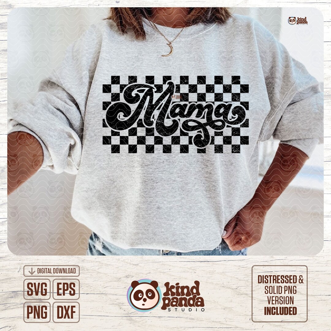 Checkered Mama SVG, Retro Mama PNG, Rock and Roll Mom SVG, Mom Png ...