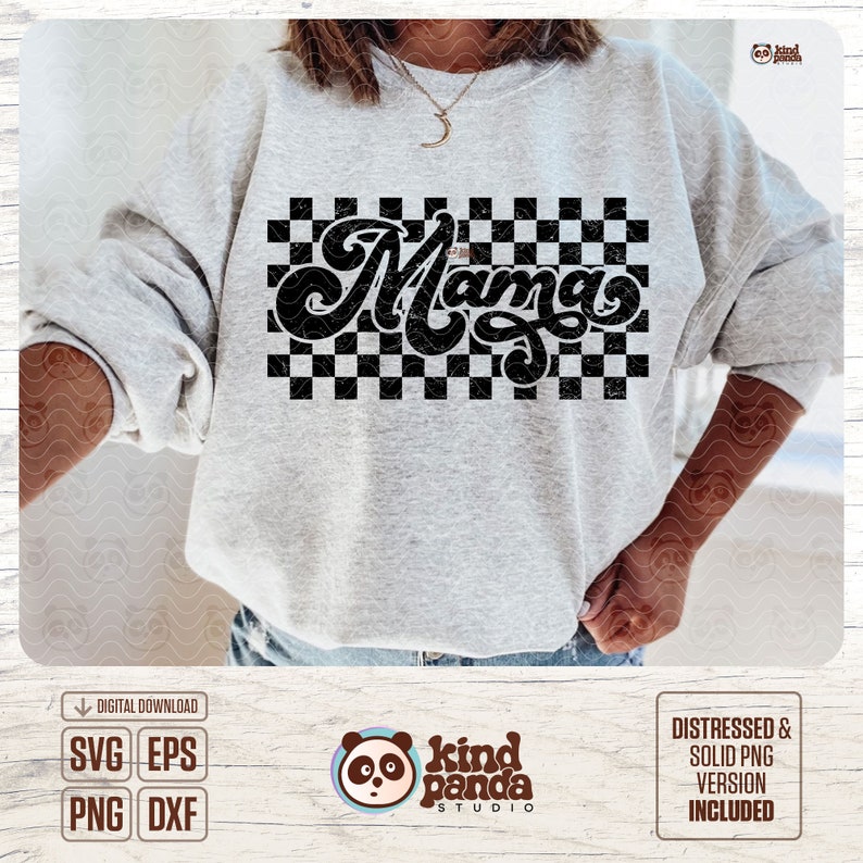 Retro Mama Checkered SVG, Mama Sublimation PNG, Rock'n Roll Mom SVG ...