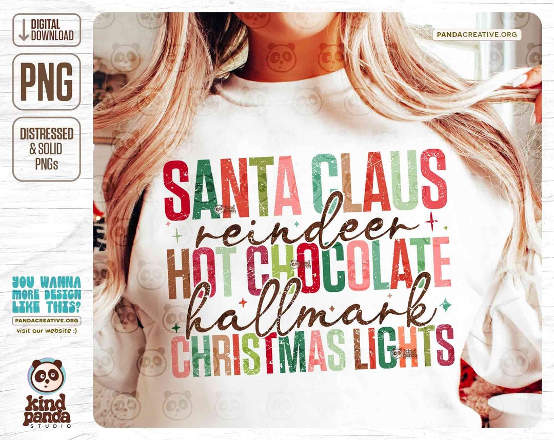 Retro Christmas PNG Sublimation, Santa Claus Reindeer Hot Chocolate ...