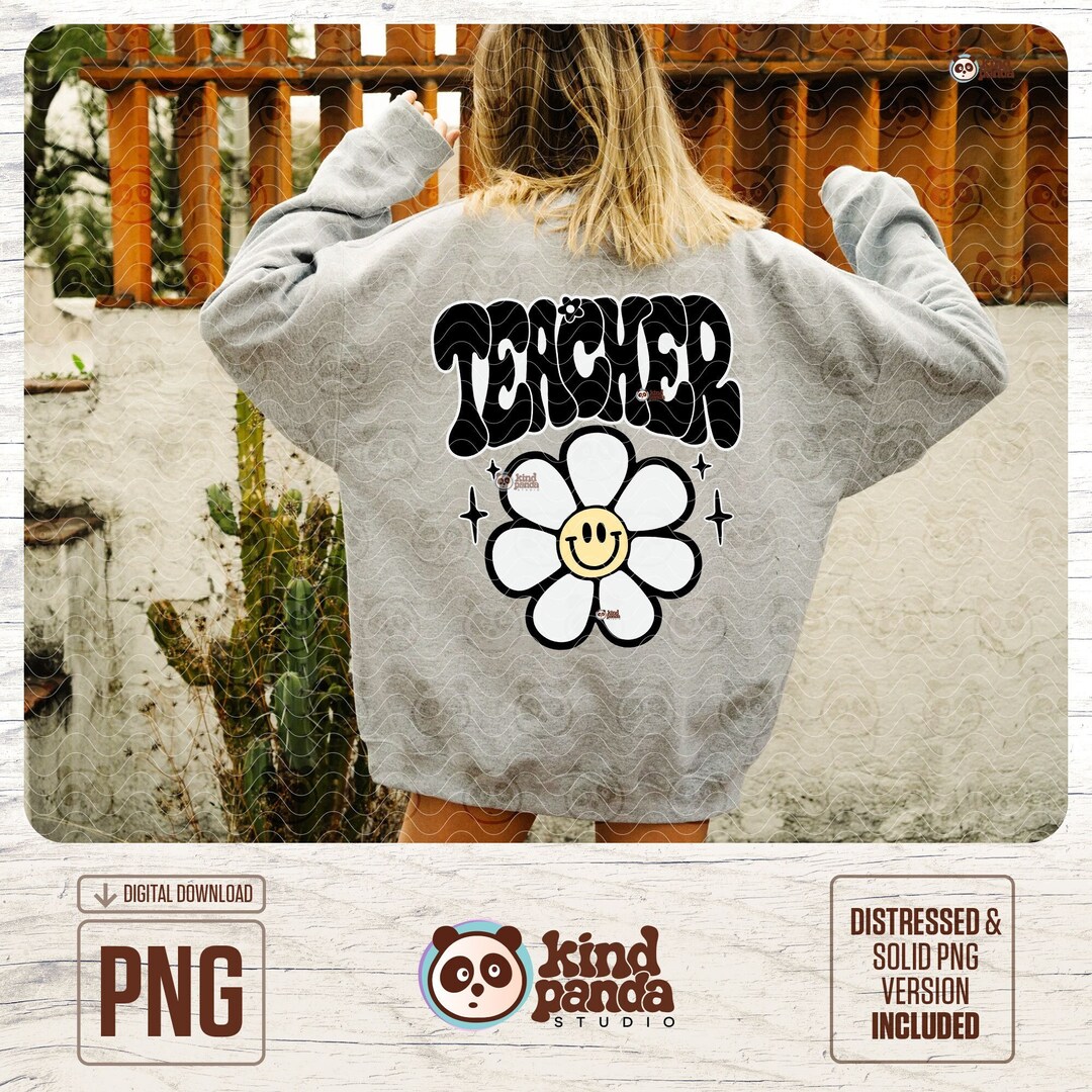 Happy Daisy Teacher PNG, Teaching Png, Groovy Flower Teacher Png ...