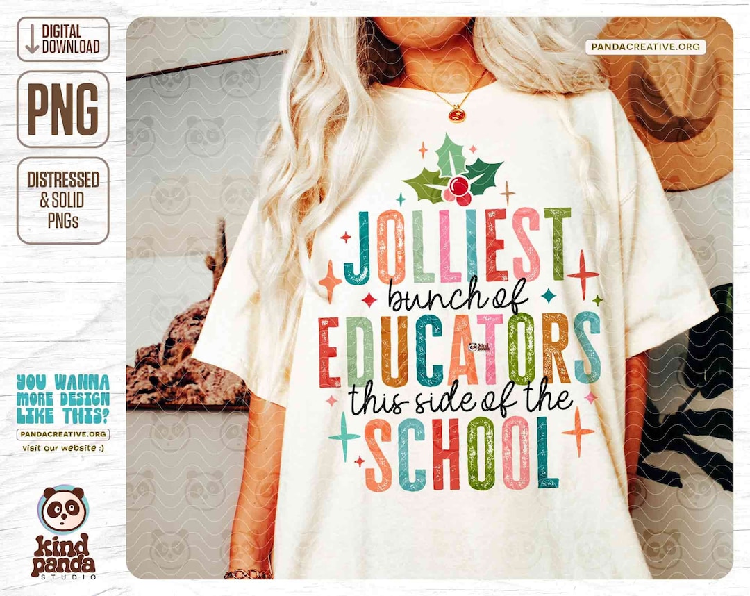 Retro Educator Christmas PNG, Jolliest Bunch of Educators, Funny ...