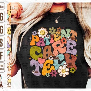 Retro Patient Care Tech SVG PNG Sublimation, Colorful Nurse Shirt ...