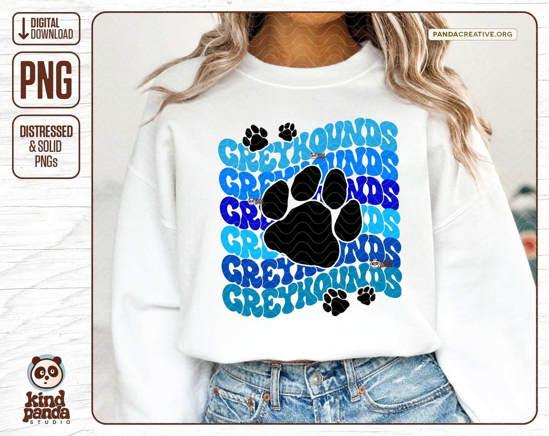 Retro Blue Greyhounds PNG, Groovy Mascot Png Sublimation, Sports Team ...