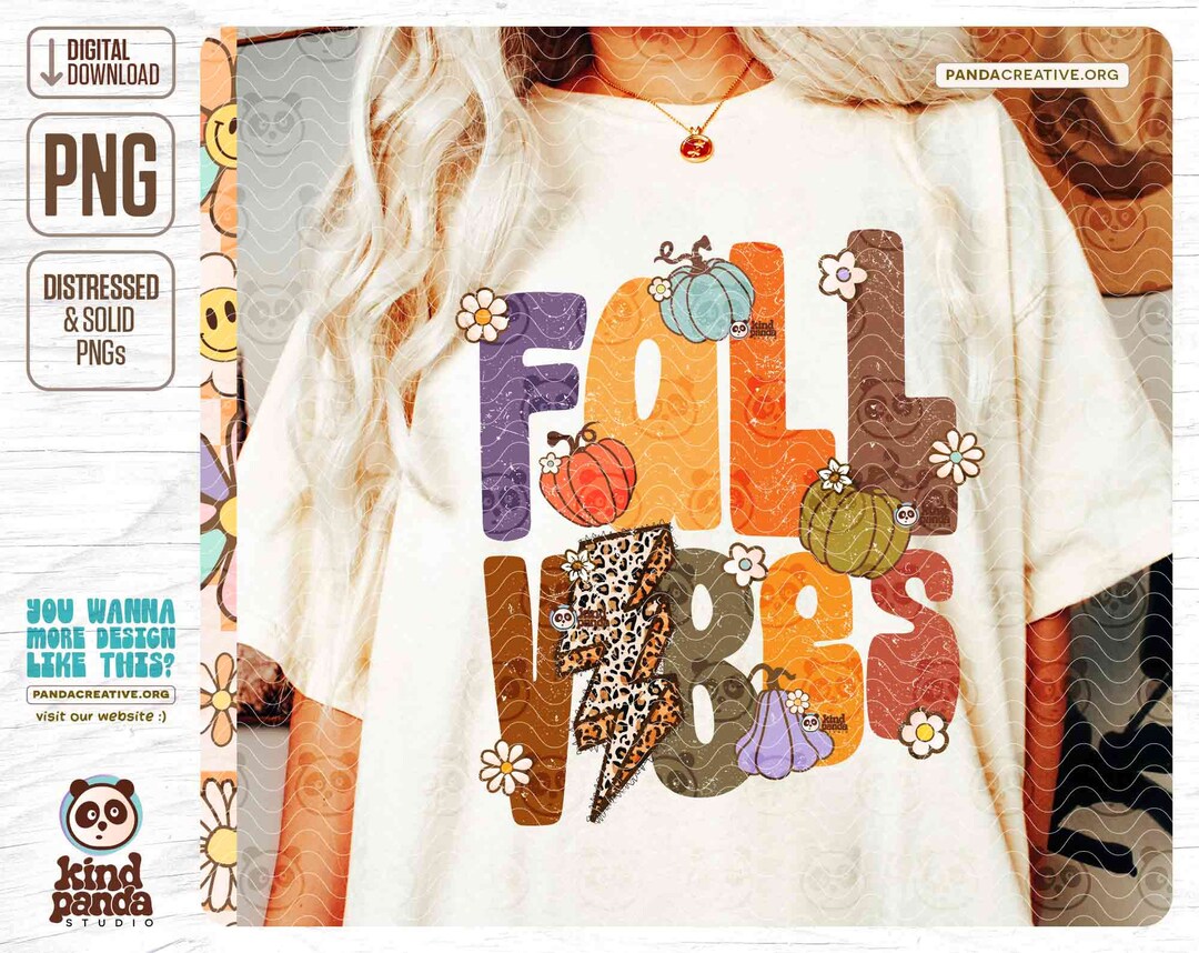 Vintage Fall Lightning Bolt, Floral Fall Vibes PNG, Retro Pumpkins ...