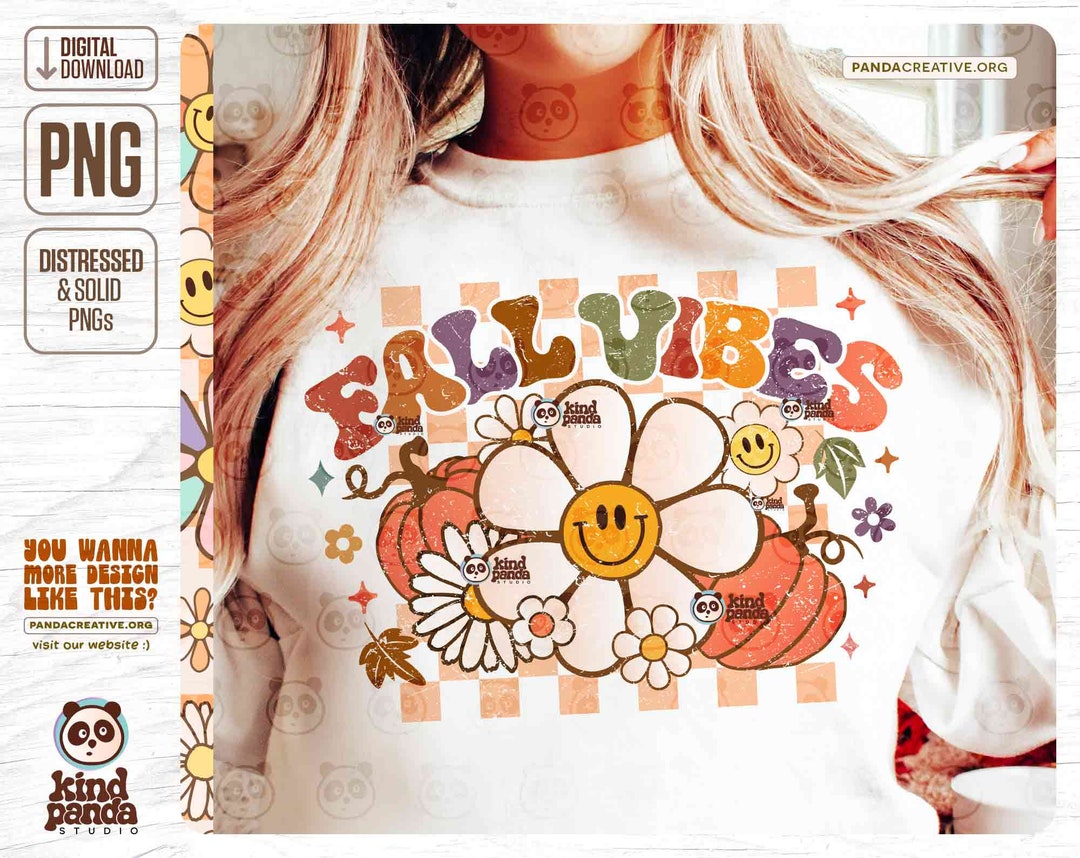 Checkered Fall Vibes PNG, Retro Fall Png Shirt Sublimation, Cozy Season ...