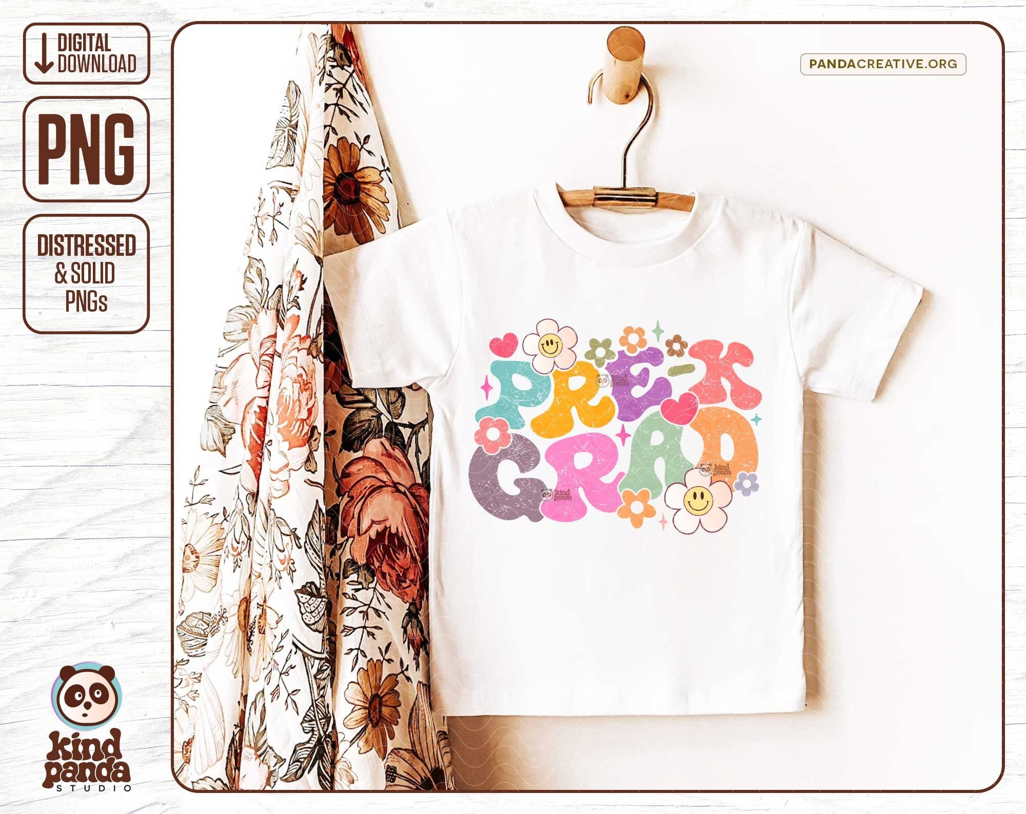 Retro Pre-k Grad PNG, Floral Pre Kindergarten Graduation Png, Last Day ...