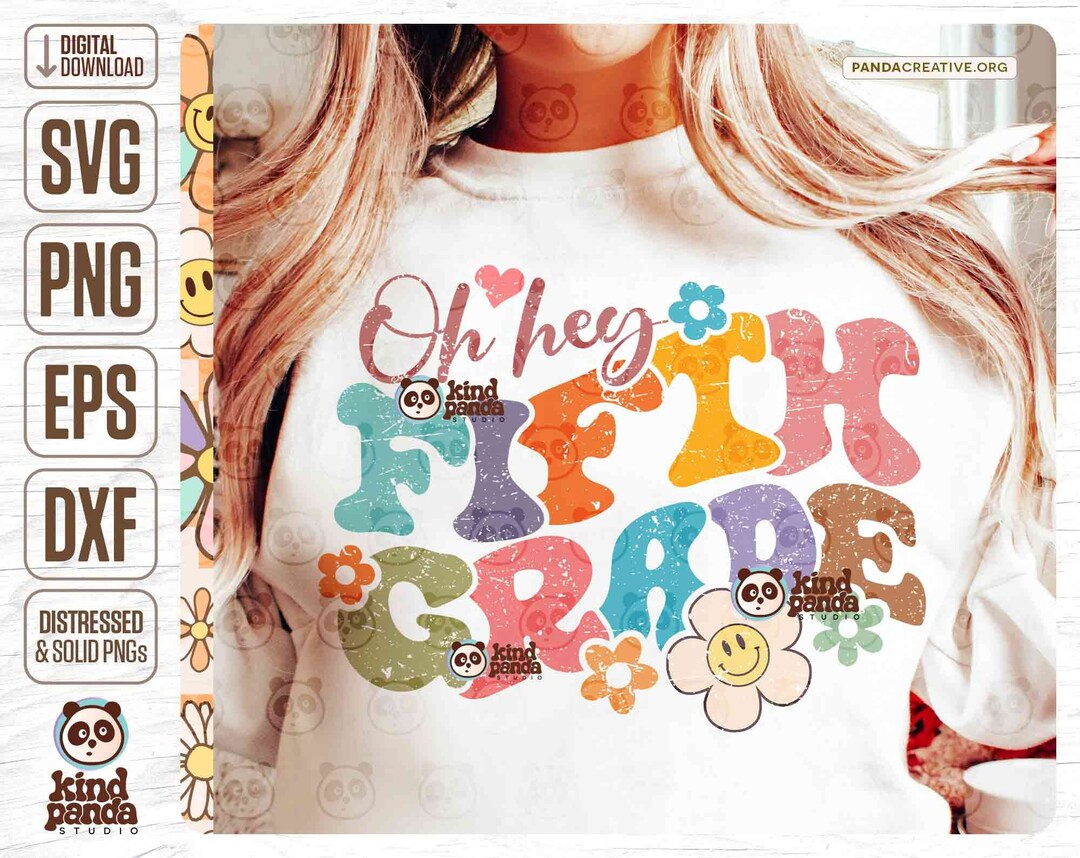 Groovy Fifth Grade SVG PNG, Oh Hey 5th Grade Png Sublimation, Retro 5th ...