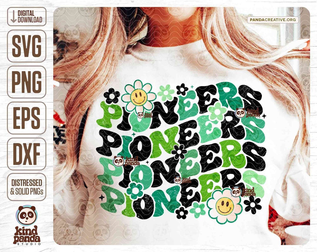 Green Pioneers PNG SVG, Floral Mascot Sublimation, Pioneers Svg, Retro ...
