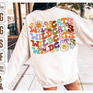 Floral Wildcats SVG PNG, Game Day Shirt Design, Grunge High School ...