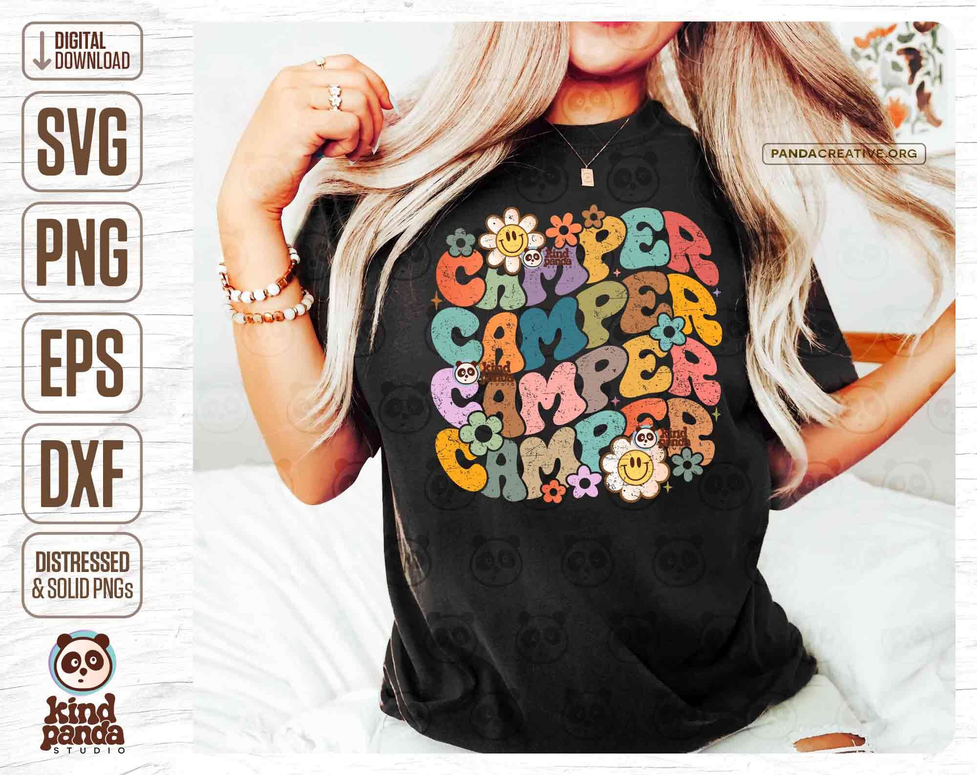 Retro Camper SVG PNG Groovy Happy Camper Sublimation - Etsy