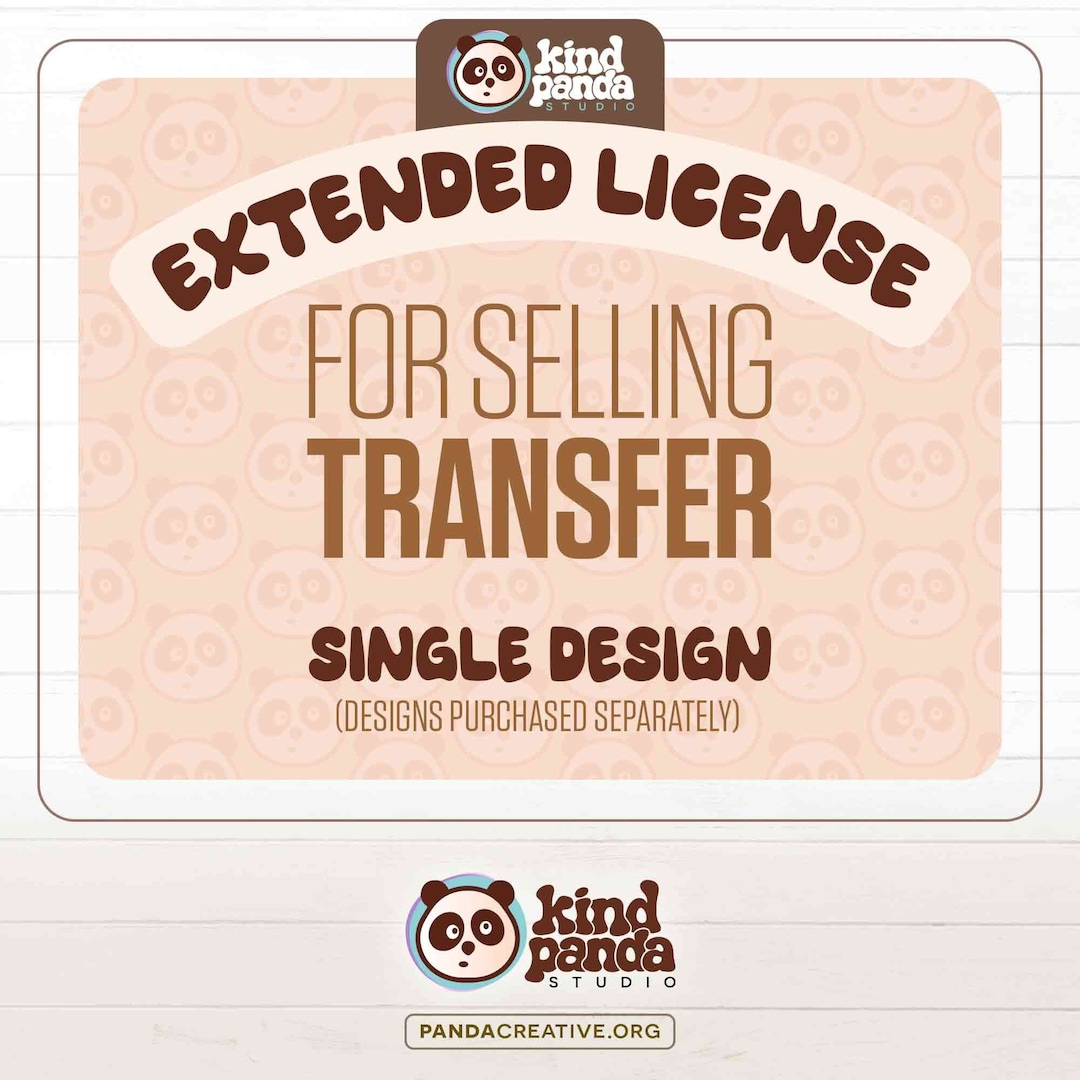 Extended Use License for Selling Printed Transfers - SINGLE DESIGN - Etsy