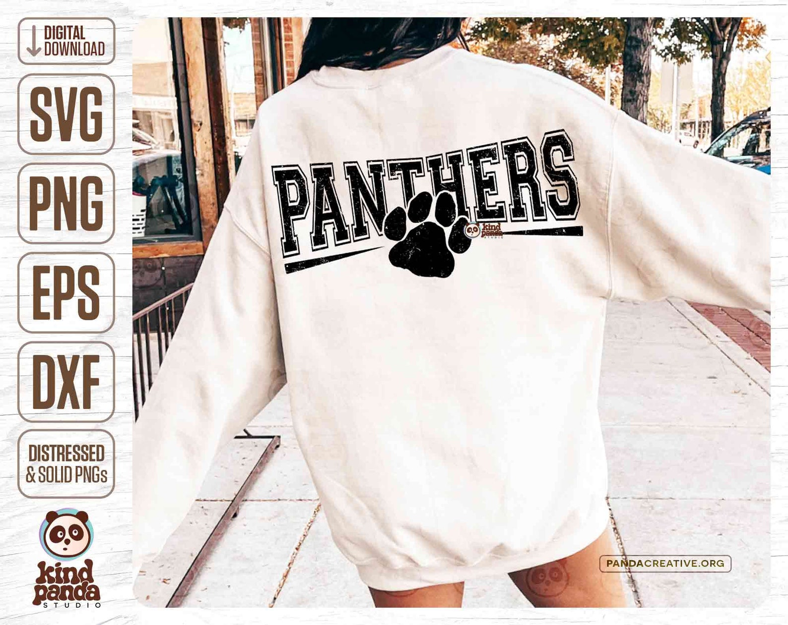 Panthers SVG PNG DXF, Distressed Panther Paw Shirt Sublimation Design ...