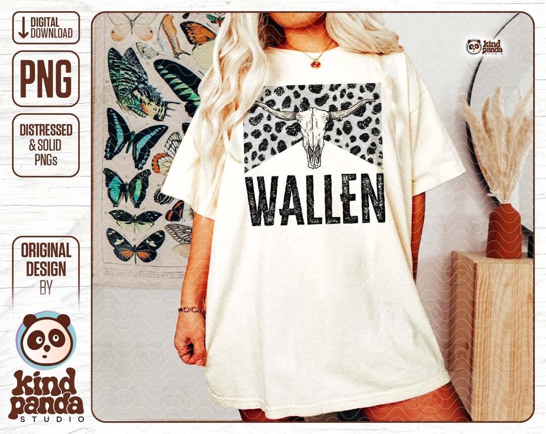 Cow Print Wallen PNG, Country Music Png, Cowgirl Png Shirt Design, Bull ...