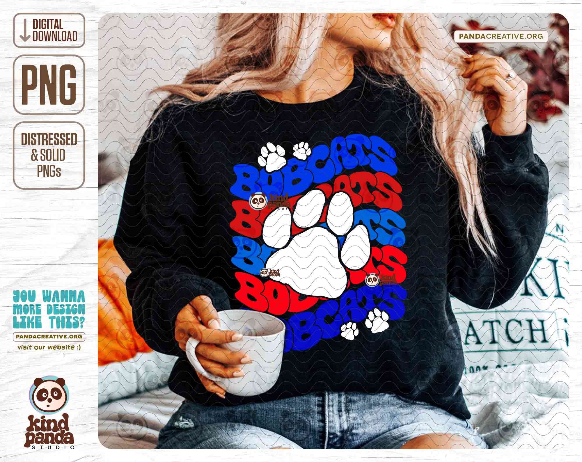 Red Navy Bobcats PNG, Retro Bobcat Mascot Game Day Shirt, Paws College ...