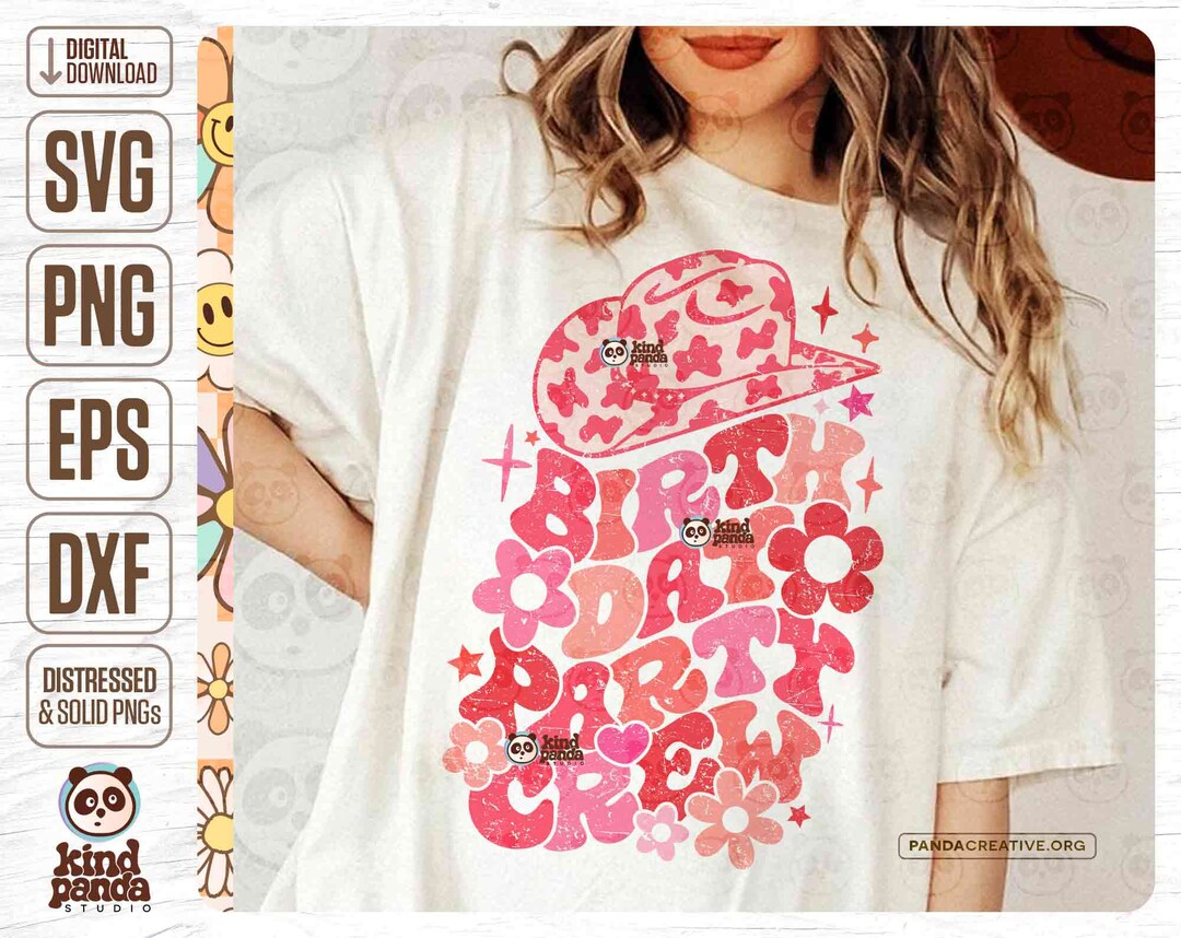 Groovy Birthday Party Crew SVG PNG Sublimation, Pink Leopard Birthday ...