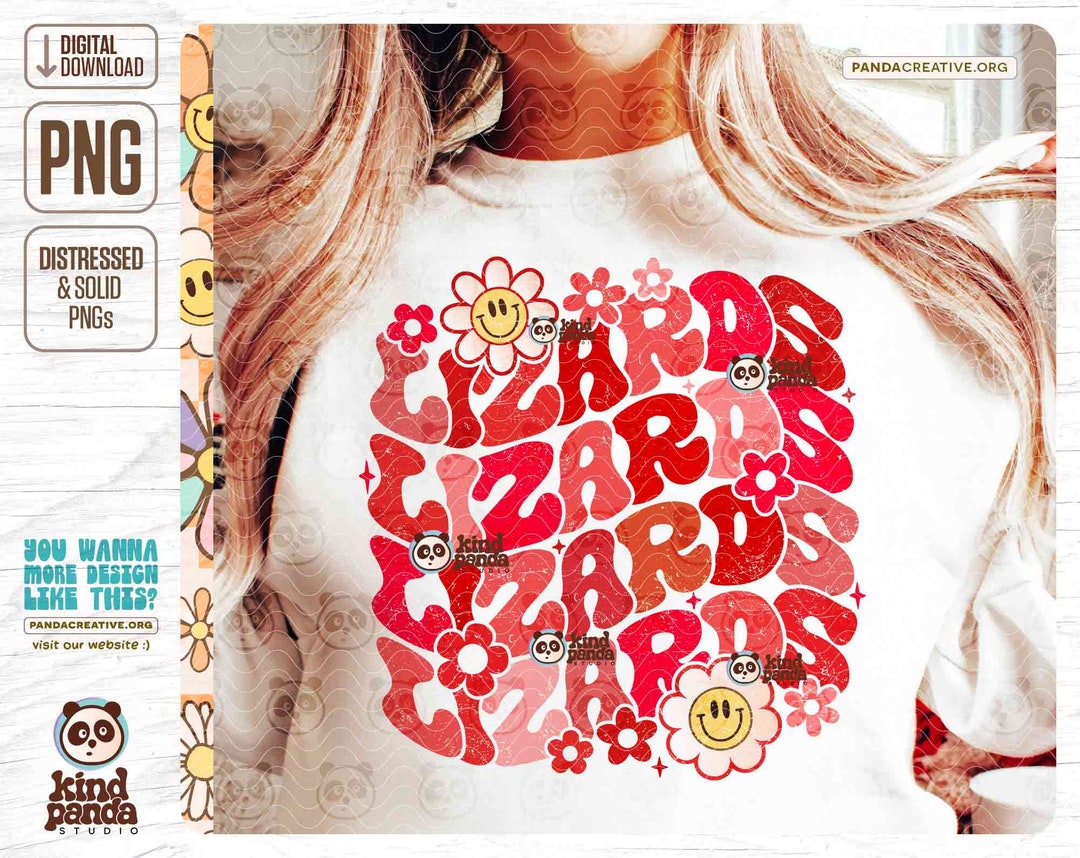 Retro Red Lizards PNG Floral Mascot Sublimation High School - Etsy