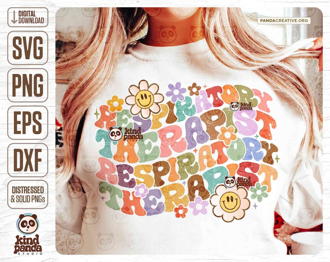 Respiratory Therapist PNG SVG, Retro Breathing Shirt Design, Floral ...