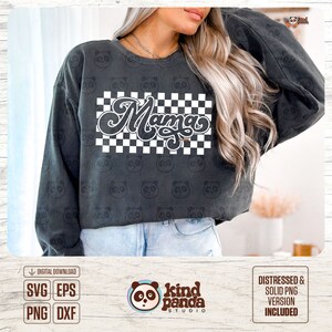 Retro Checkered Mama SVG PNG DXF, Retro Font Mom Cut File, Grunge Mama ...