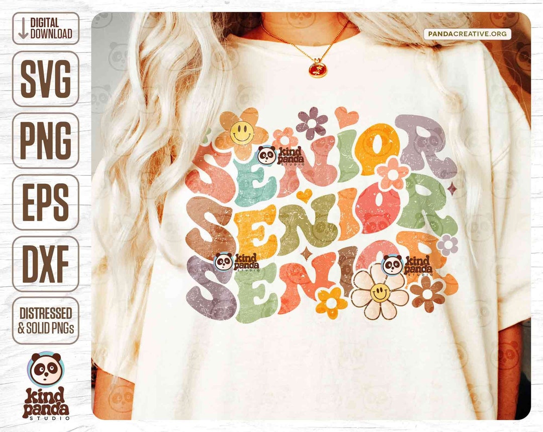 Floral Senior SVG PNG Sublimation, Groovy Class of 2025 Svg, Retro ...