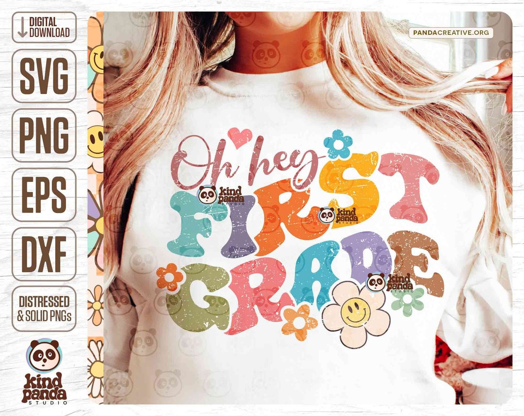 Groovy First Grade SVG PNG, Oh Hey 1st Grade Png Sublimation, Retro 1st ...
