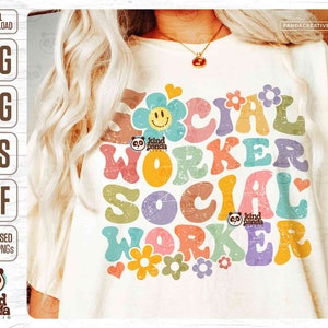 Floral Social Worker SVG PNG Sublimation, Retro Social Services Shirt ...