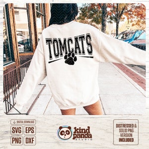 Tomcats SVG PNG DXF, Distressed Tomcat Paw Shirt Sublimation Design ...