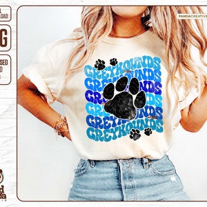 Retro Blue Greyhounds PNG, Groovy Mascot Png Sublimation, Sports Team ...